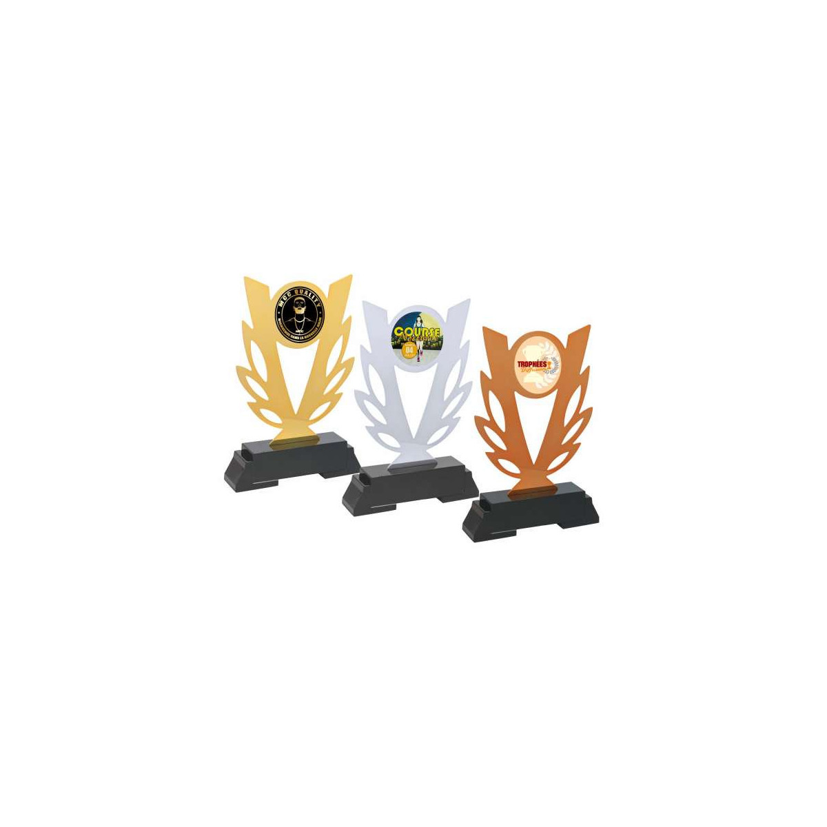Trophée Laser Métal avec pastille B-L248